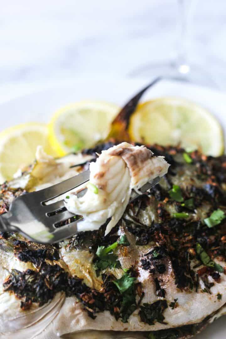 Whole baked pompano with lemon ginger sauce - The Top Meal
