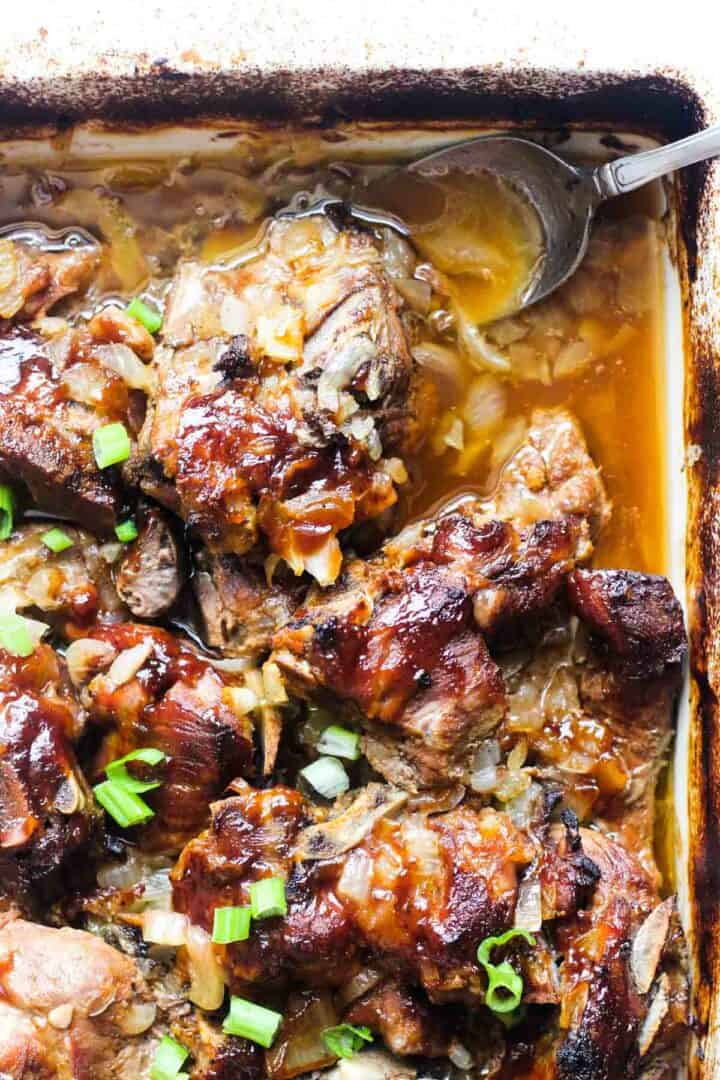 Baked pork neck bones with BBQ sauce - The Top Meal