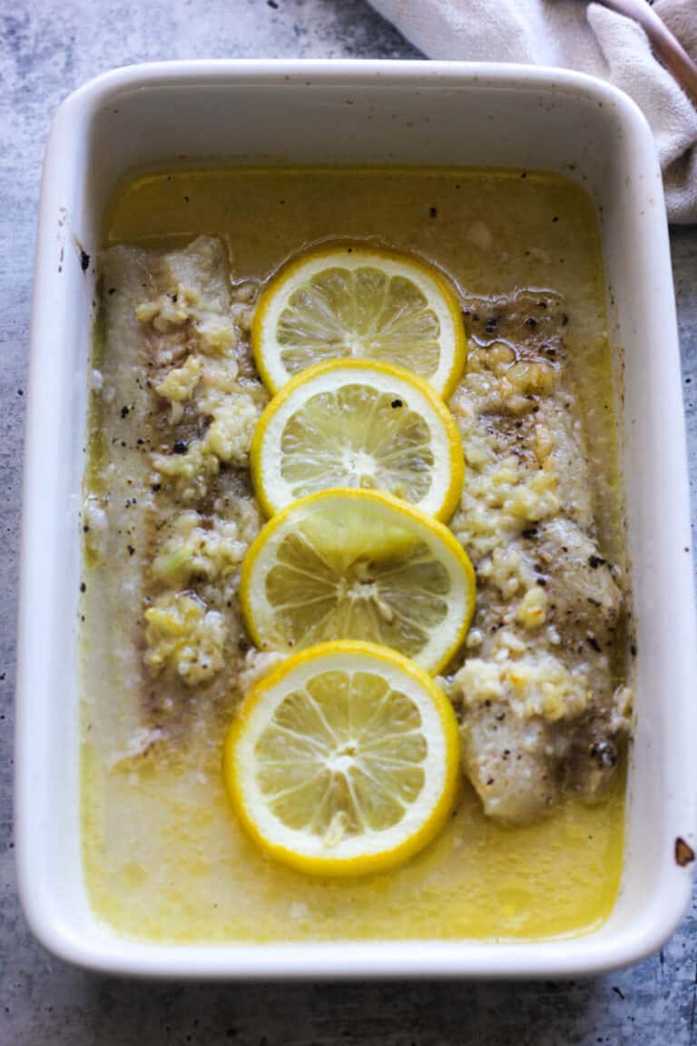 Baked Pollock with Lemon Garlic Butter - The Top Meal