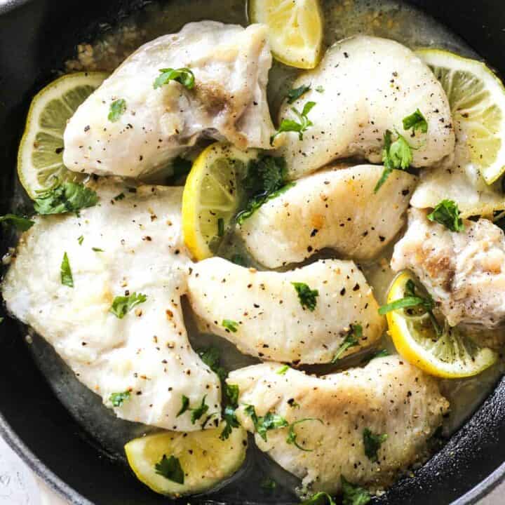 Halibut Cheeks with Lemon Garlic Butter - The Top Meal