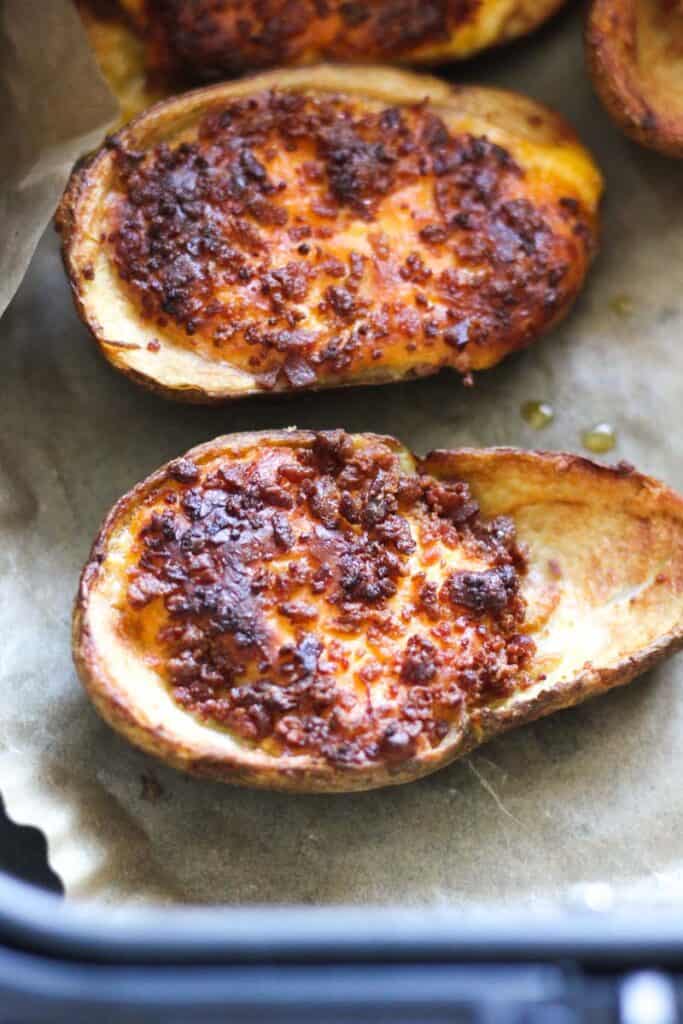 TGI Fridays loaded potato skins in air fryer - The Top Meal